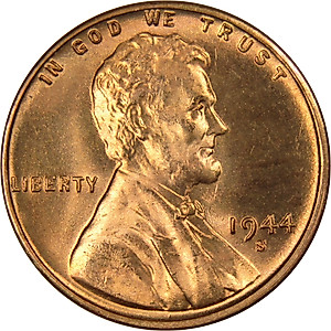 1944 S Lincoln Wheat Cent BU Uncirculated Mint State Bronze Penny 1c Coin