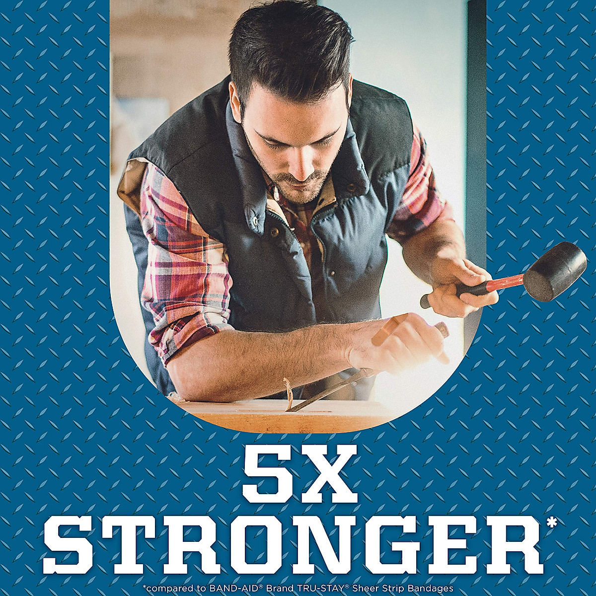 Band-Aid Brand Tough Strips Adhesive Bandages for Wound Care, Durable Protection for Minor Cuts and Scrapes, Extra Large Size, 10 ct