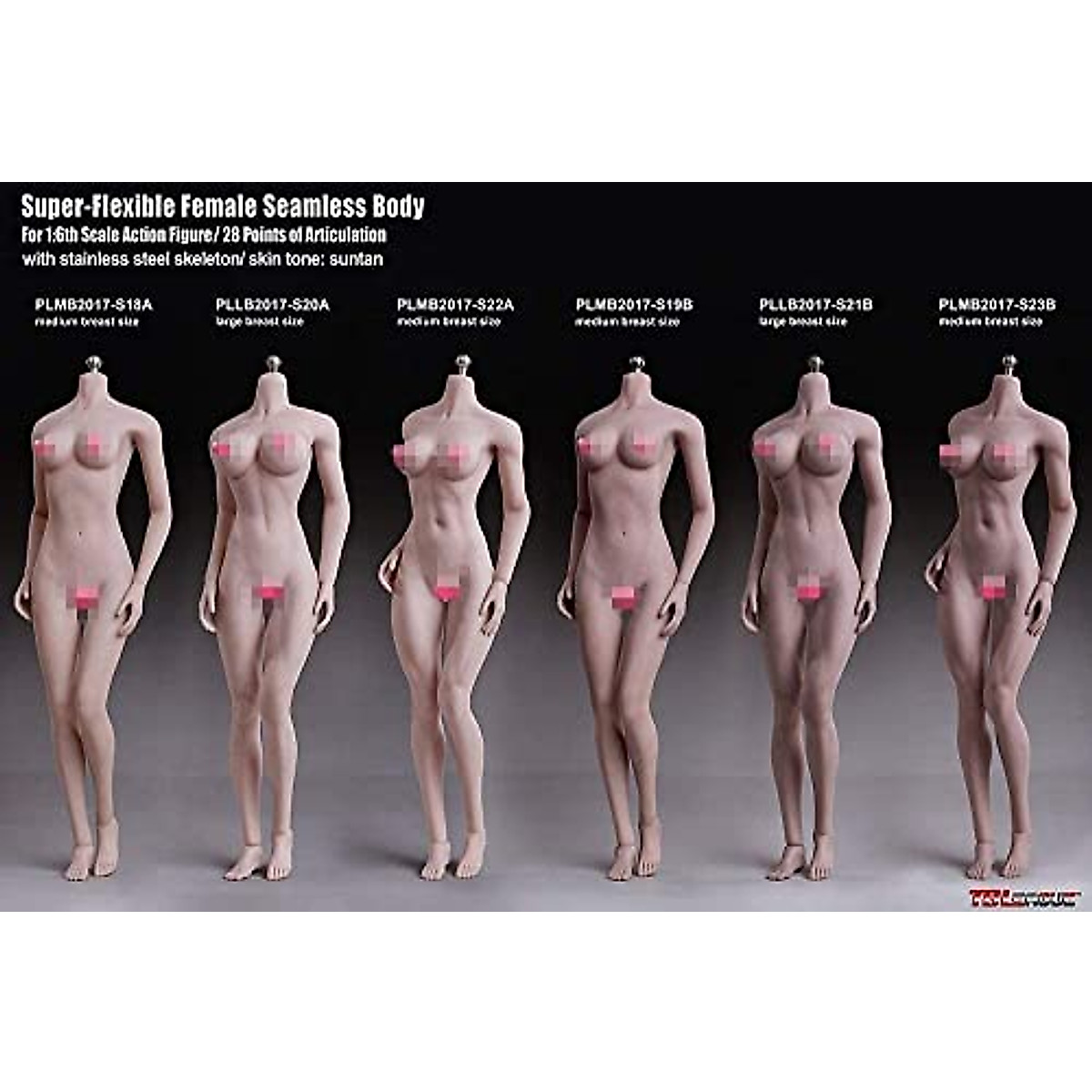 HiPlay TBLeague 1/6 Scale 12 inches Female Super Flexible Seamless Figure Body, Muscular Body Type, Large Bust, Minature Collectible Action Figures (Suntan Skin, S21B (Muscular & Large Bust))