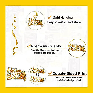 UOMNICUE Money Party Decorations 30PCS Gold Money Theme Hanging Swirls Happy Birthday Money Bag Money Theme Birthday Party Decorations for Adults Bachelorette Retirement Anniversary Graduations Party