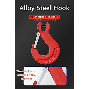 Chain Sling 1/4Inch X 5 Ft 4410lb Double Leg with Sling Hooks and Adjusters Grade 80Alloy Steel Engine Chain Hoist Lifts【2Leg 2Ton】