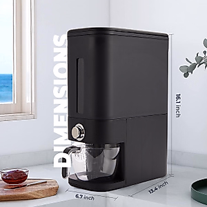 Rice Dispenser 20 lbs I Rice Storage Container 20 lbs with Sponge, Scoop & Rice Measuring Cup I Airtight Rice Container with Lid I Best Food Dispenser Rice Bucket I Cereal Dispenser for Pantry