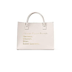 MODERN VEGAN TOTE BAG - Fluent French (Ivory)