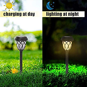 SuLethe Solar Pathway Lights Outdoor, 6 Pack Solar Powered Led Garden Lights, Waterproof Landscape Lighting for Patio, Lawn, Driveway, Walkway (Cold White)