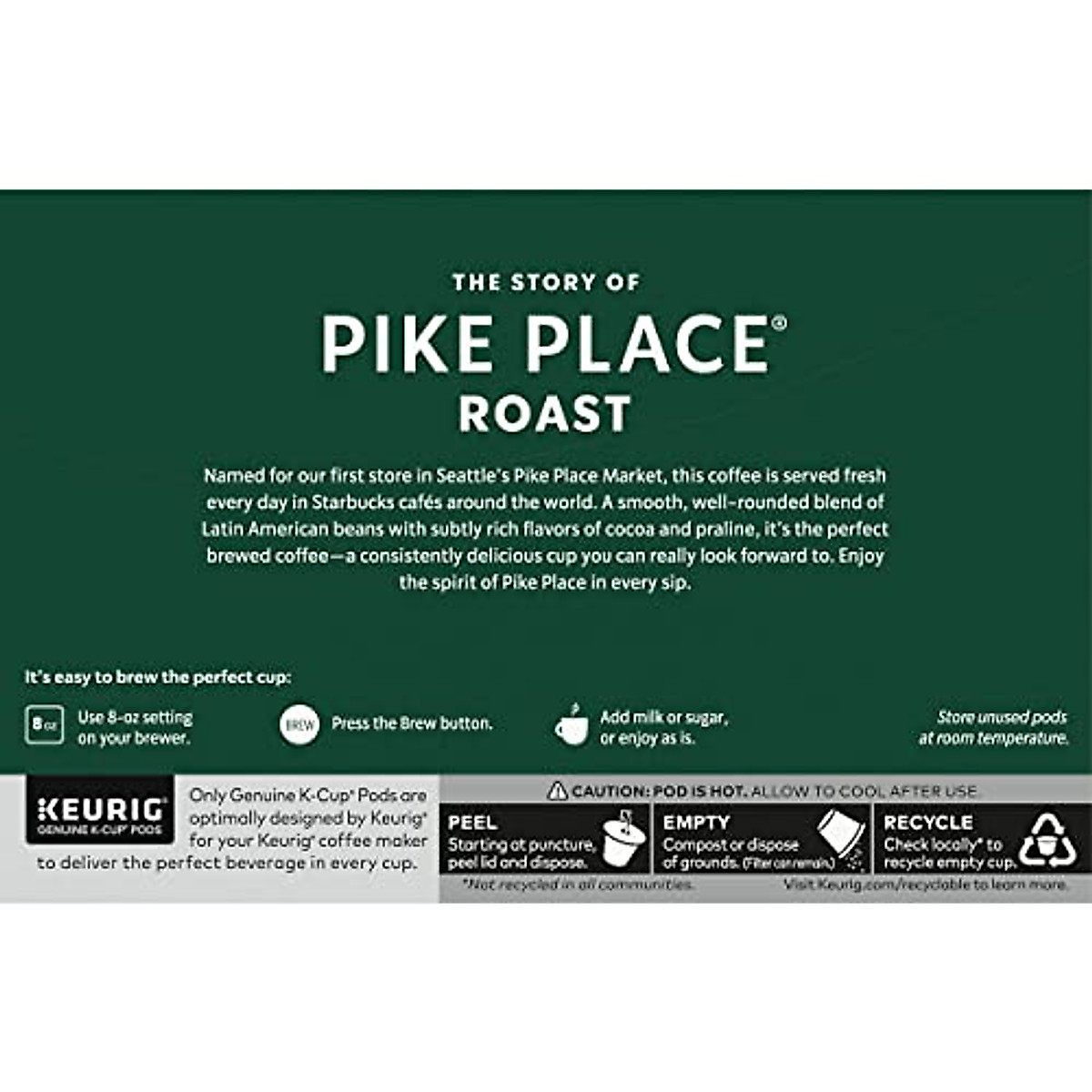 Starbucks Pike Place Roast Medium Keurig K-Cups - 0.44 oz - 10 ct - 2 pk