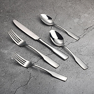 Alata Kate 40-Piece Silverware Set,Service for 8,Stainless Steel Flatware Set,Mirror Polished Cutlery Set,Dishwasher Safe