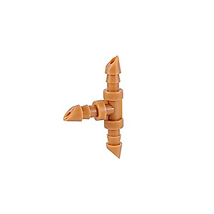 FOGWOWO 100pcs 1/4" drip Irrigation kit 3-Way Fitting, Brown Connector with Barb, Universal Fitting for drip Irrigation Hose, Lawn, Sprinkler systemirrigation System