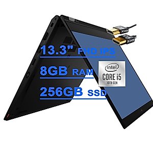Lenovo 2020 Flagship ThinkPad L13 Yoga 2-in-1 Business Laptop, 13.3" FHD IPS Touchscreen, 10th Gen Intel 4-Core i5-10210U(>i7-8550U), 8GB DDR4 256GB SSD, Backlit FP Pen Win + HDMI Cable