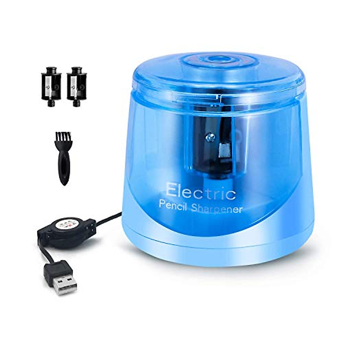 Electric Pencil Sharpener, Small and Portable Pencil Sharpener for NO.2 Pencils and Colored Pencils, Auto Feature and Durable for Classroom, Home and Office, USB Cable Included