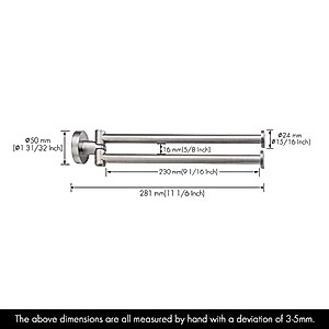 KES Kitchen Swivel Towel Bar 9-Inch Swing Out Towel Rack Double Towel Bar 2-Arm Wall Mounted SUS 304 Stainless Steel Brushed Finish, A2106S23-2