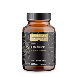 Quicksilver Scientific Ultra Binder Sensitive Formula - Gut Health Supplement with Activated Charcoal, Bentonite Clay - Cleansing Support Powder (120g)