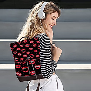 Backpack Purse for Women Vampire Mouth Fashion Travel Backpack Leather Rucksack Shoulder Bag for School Work