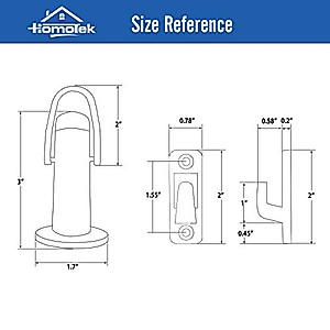 HOMOTEK 2 Pack Heavy Duty Door Stopper with Manual Hook,Door Holder Stop with Sound Dampening Rubber Bumper Wall Mounted, Brushed Satin Nickel