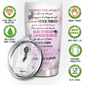 Ghyruio Daughter Gift from Mom - Birthday Gifts for Daughter from Mother -Christmas, Wedding Day, Mother's Day, Valentines Day -To My Daughter Insulated Stainless Steel Tumbler Coffee Mug 20oz