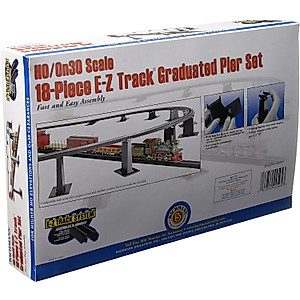 Bachmann Trains 18 PC. E-Z TRACK GRADUATED PIER SET - For Use with HO or On30 Scale E-Z Track , White
