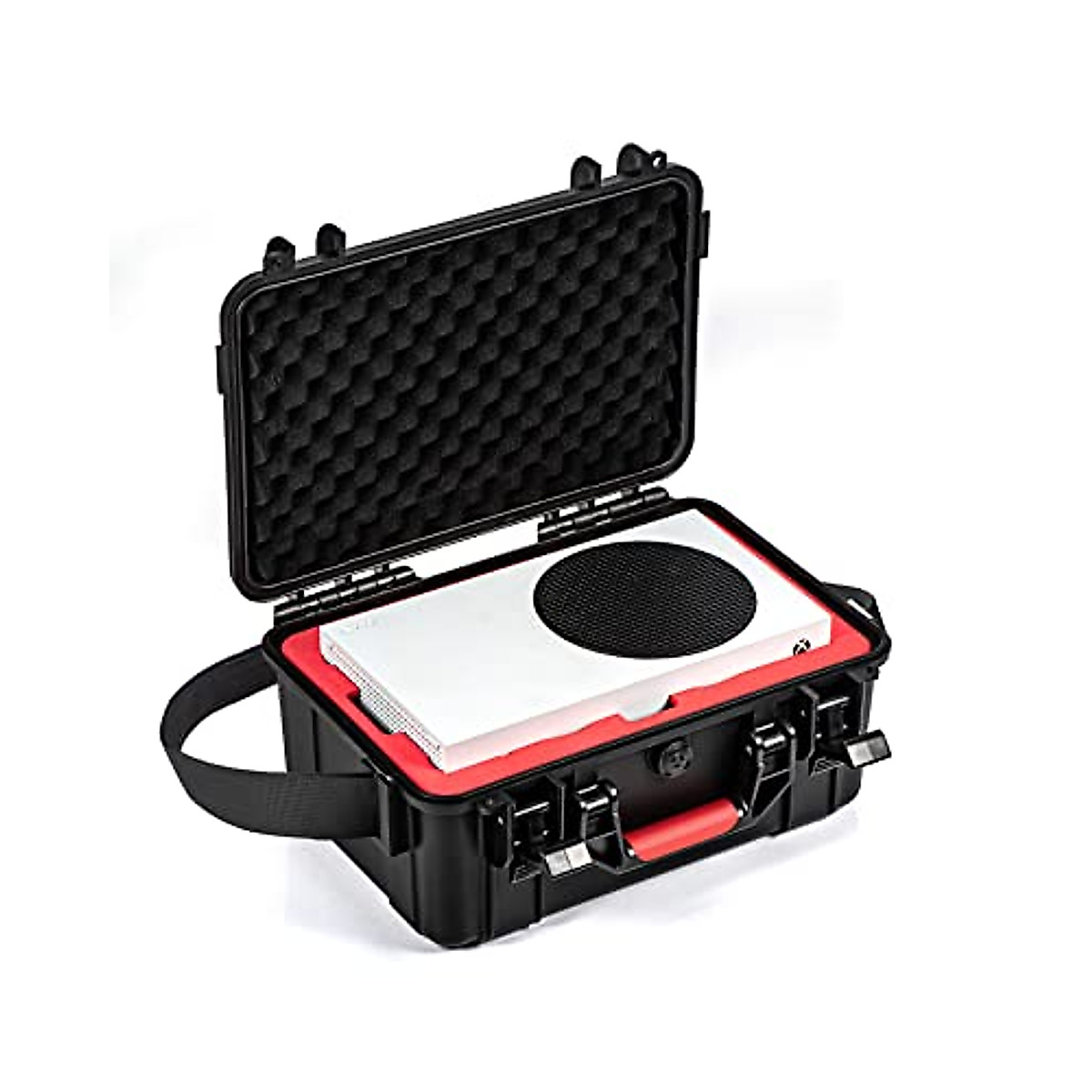 DEVASO Carrying Case for Xbox Series S, Professional Deluxe Waterproof Case Soft Lining Hard Case with Shoulder for Xbox Series S and Other Accessories Storage