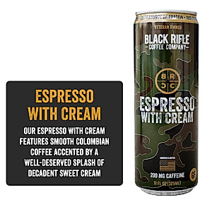 Black Rifle Coffee Company RTD (Espresso with Cream, 11 Fl Oz (Pack of 12))