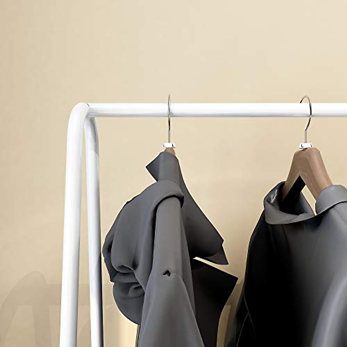 Albearing Metal Garment Rack Clothes Rack with Top Rod and Lower Storage Shelf Clothes Rack (White)