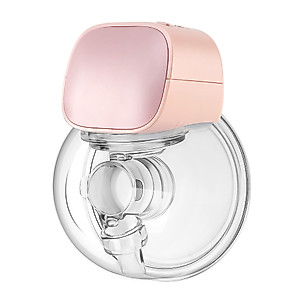 Kompoll Wearable Breast Pump Portable Electric Hands-Free Breast Pump with 2 Mode & 5 Levels, Wireless Worn in-Bra Painless Breastfeeding, Pink