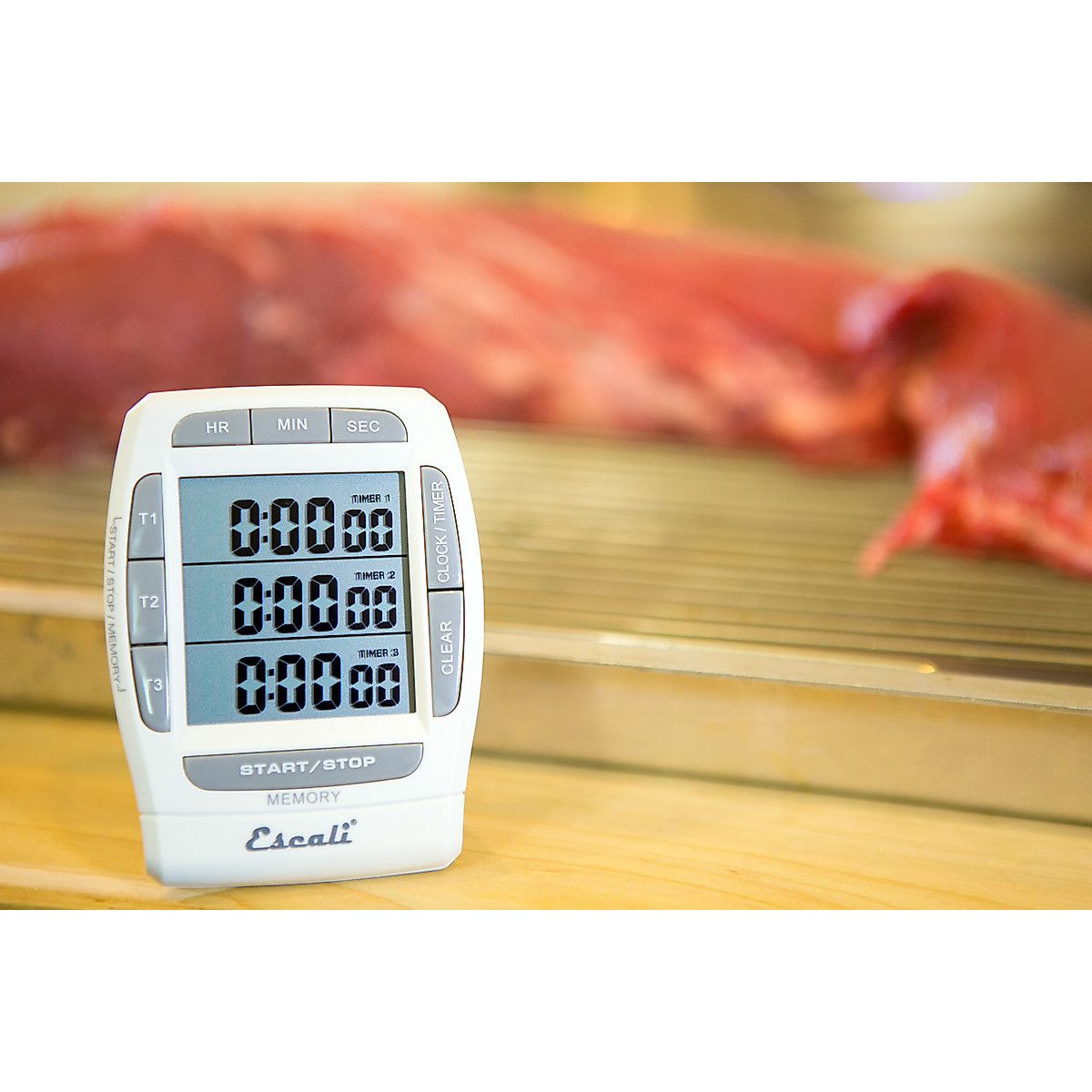 San Jamar Four Event Digital Timer, LCD Display, Black