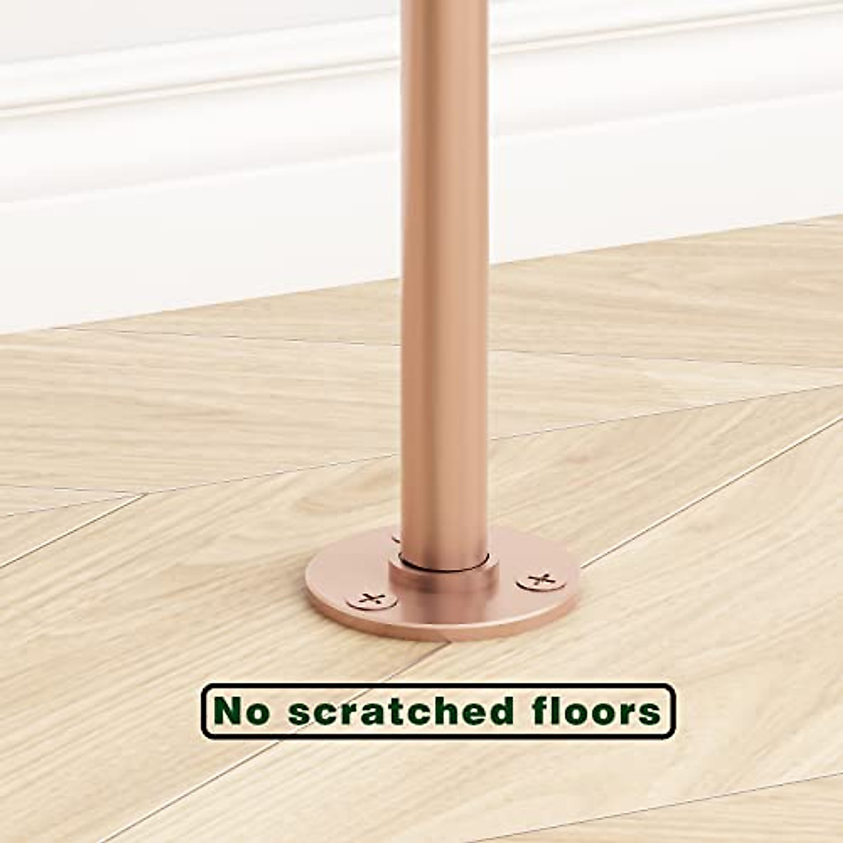 BOSURU Industrial Pipe Clothing Rack Wall Mounted,Clothes Racks with Double Hanging Rods for Closet Storage(Rose Gold)