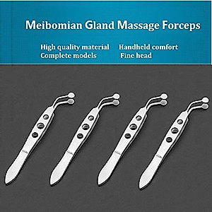 FUNORNAM Meibomian Gland Expressor Professional Prevent Excessive Force Eyelid Massage Forceps for MG Issue Dry Eyes, Premium Stainless Steel (Round)
