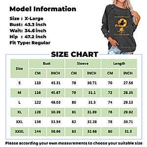 Womens Hoodies Womens Halloween Crewneck Long Sleeve Sweatshirts Pullover Funny Witch Ghost Graphic Shirts Loose Fashion Halloween Costume Women（A-Dark Gray XX-Large）