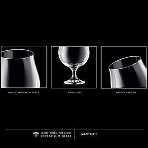 Krosno Dark Ale Stout Beer Glasses | Set of 6 | 16.9 oz | Elite Collection | Home Restaurants Parties | Dishwasher Safe | Made in Europe