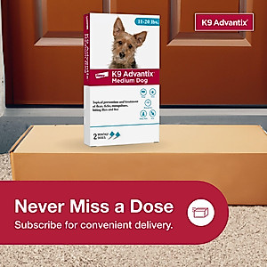 K9 Advantix Flea, Tick & Mosquito Prevention for Dogs 11-20 lbs. | Flea Drops for Medium Dogs | Apply Monthly | 2 Treatments