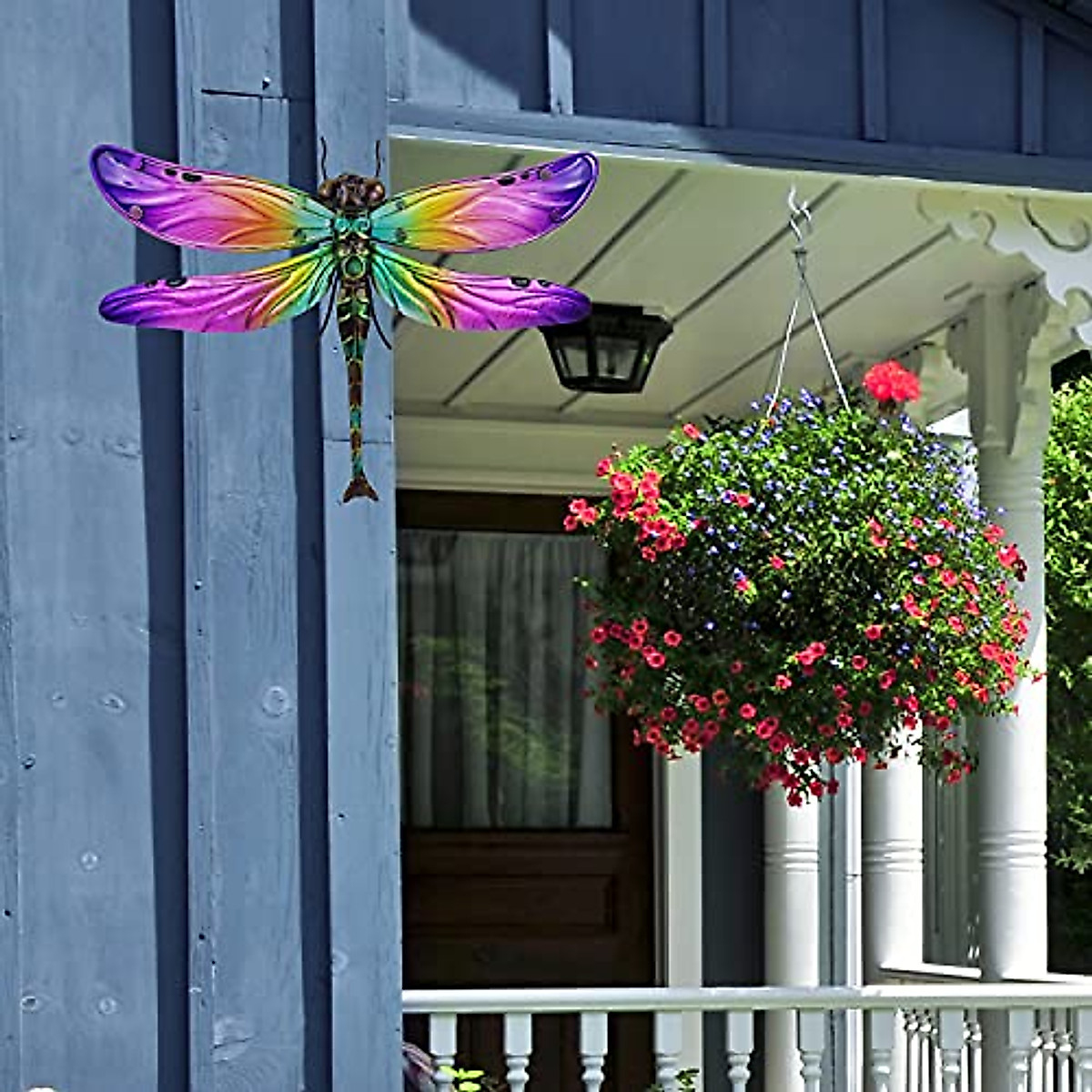 JOYBee Metal Dragonfly Wall Decor Outdoor Garden Fence Art,Hanging Decorations for Living Room, Bedroom