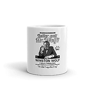 Winston Wolf. 11 Oz Ceramic Glossy Mugs Gift For Coffee Lover. 11 Oz Ceramic Glossy Gift For Coffee Lovers Quote Mug Gifts For Men & Women