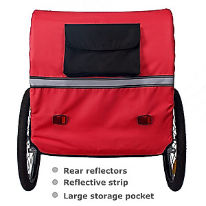 Veelar Sports Bike Trailer Double Seat for 1 or 2 toddlers, Kids, Child Bicycle Carrier (Red)