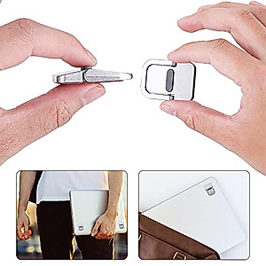 Abeillo 2PCS Portable Keyboard Riser, Self-Adhesive Mini Laptop Stand Invisible Computer Keyboard Stand for Desk, Laptop Feet Compatible with MacBook Pro/Air, Lenovo, Surface (Silver)