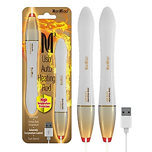 Double Toys Heater Rod LED Indicator Heater Warmer Rod Heating Stick AUTO 42℃ Control Quickly Heating Portable Carry Outside to Heat Tea/Coffee/Water,2 Heater in 1 Cable