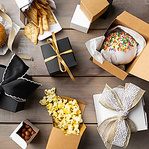 Hammont Cube White Gift Tuck Top Boxes (18 Pack) | 4x4x4” Small Paper Boxes | for Party Favors, Cupcakes, Weddings, Birthday & Christmas