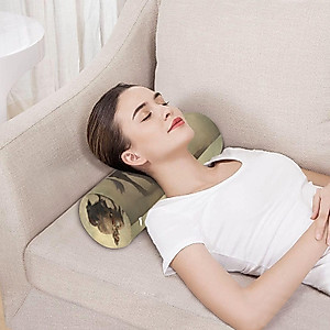 Yak Game Yellow Knee Bolster Pillow for Legs Cervical Neck Roll Pillow Under Knee Round Pillow Round Seat Cushion Neck Support Pillows for Sleeping