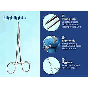 Artery Forceps Straight 5 inches Mosquito Orthodontic Dental Surgical hemostat by Wise LINKERS