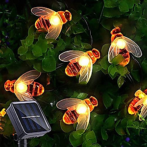 ITICdecor Solar String Lights 30 LED Cute Bee Lights Outdoor Waterproof Starry Light Fairy Decor Light,Wedding Home Gardens Patio Party Christmas Tree Decor(Warm White)