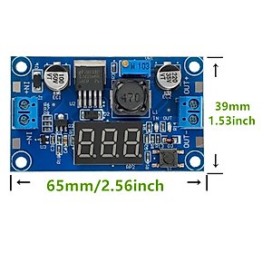 EPLZON LM2596 Buck Converter with Voltmeter Display Buck Module DC-DC 4.0-40V to 1.25-37V 2A Voltage Adjustable Buck Converter Module(Pack of 2 Pcs)