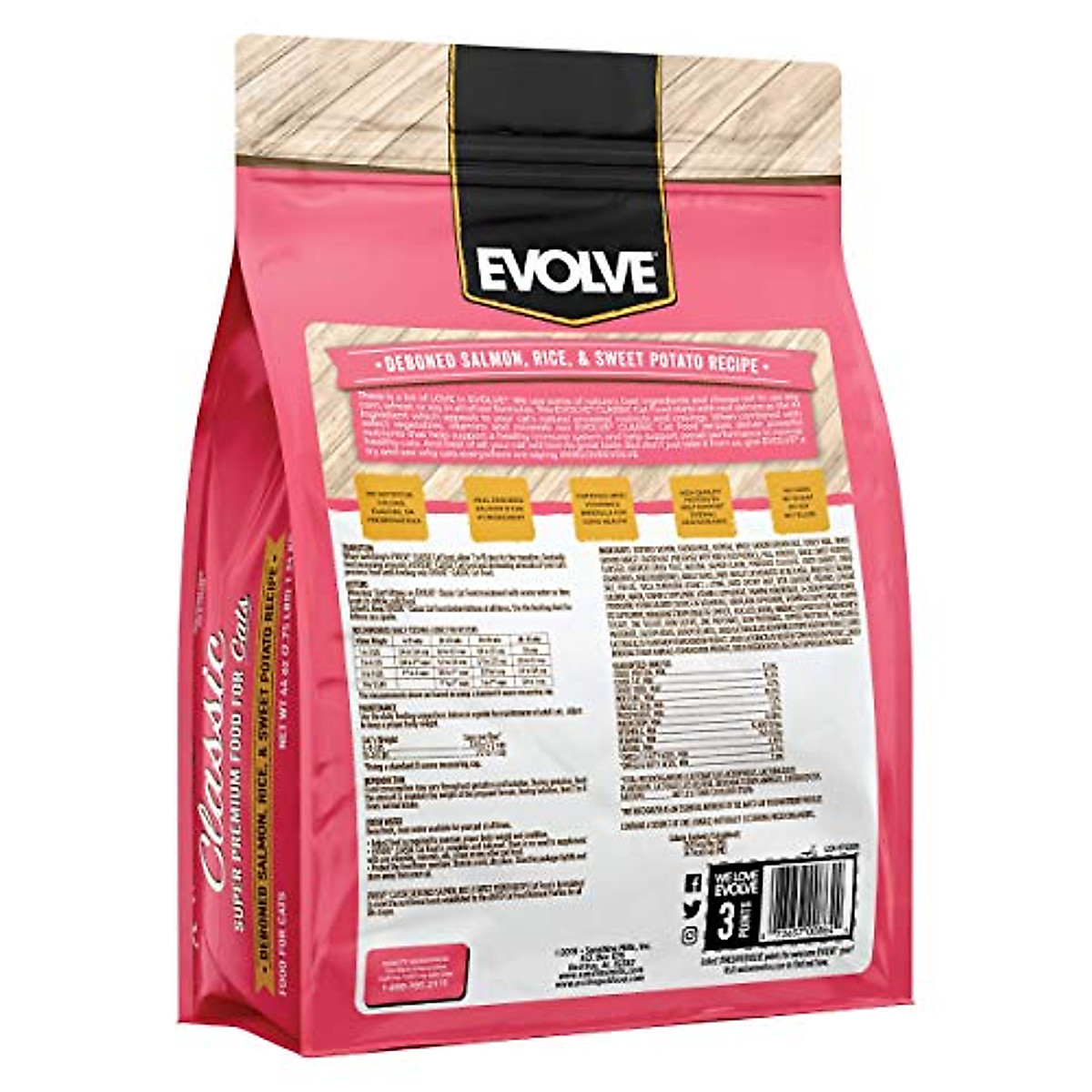 Evolve Classic Deboned Salmon, Rice and Sweet Potato Recipe Cat Food, 2.75lb