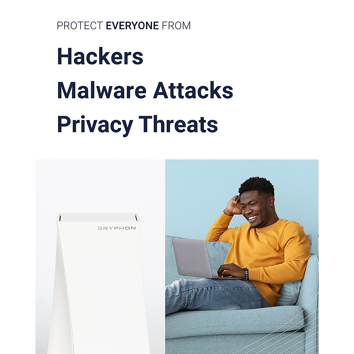 Gryphon Tower Super-Fast Mesh WiFi Router – Advanced Firewall Security, Parental Controls, and Content Filters – Tri-Band 3 Gbps, 3000 sq. ft. Full Home Coverage per Mesh Router