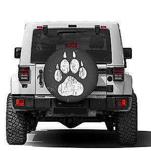 Delerain Dog Paw Print Spare Tire Covers Waterproof Dust-Proof Spare Wheel Cover Universal Fit for, Trailer, RV, SUV, Truck and Many Vehicle (17 Inch for Diameter 31"-33")