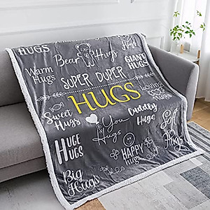 Piwaka Hug Blanket Gifts for Loved One - Cosy Sherpa Fleece Blanket in Grey | Machine Washable Plush Blankets - Heartwarming Gifts | Sentimental Gifts | Get Well Soon Gifts for Women | Get Well Gifts