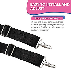 Harrison Howard Horses Stall Guard with Adjustable Straps and Sturdy Spring Hooks Included Aisle Guard for Horses-Red