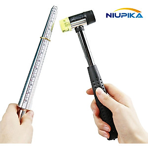 NIUPIKA Ring Sizer Set Metal Measuring Tool Ring Mandrel Finger Sizing Gauge Set US Size Jewelry Measurement Tools with Jewelers Rubber Hammer