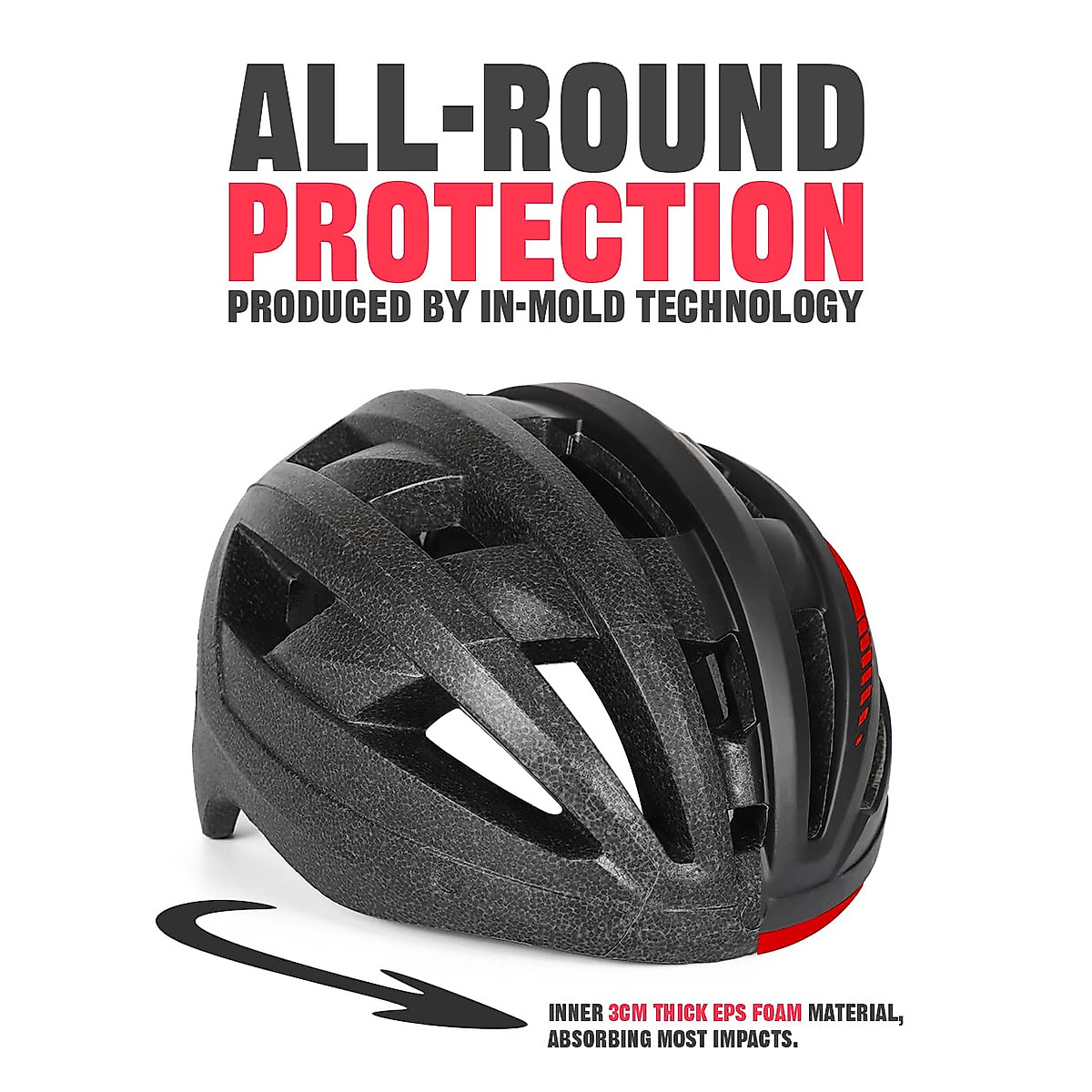 VICTGOAL Bike Helmet for Men Women with Led Light Detachable Magnetic Goggles Removable Sun Visor Mountain & Road Bicycle Helmets Adjustable Size Adult Cycling Helmets (L: 57-61 cm, Black Red)