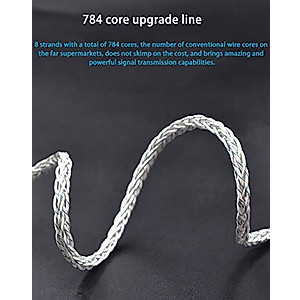 FAAEAL KZ ZSN ZS10 PRO Upgrade Earphone Cable,8 Core Cable Silver Blue Hybrid 784 Cores Silver Plated Upgrade Cable,Dedicated Cable 2Pin 0.75mm Replacement Headphone Wire for KZ ZSX Zax ZSN PRO