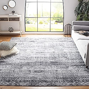 SAFAVIEH Amelia Collection 10' x 14' Grey/Ivory ALA761F Rustic Tribal Distressed Non-Shedding Living Room Bedroom Dining Home Office Area Rug