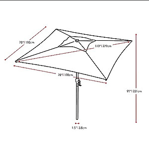 CorLiving PPU-300-U Patio Umbrella, Black