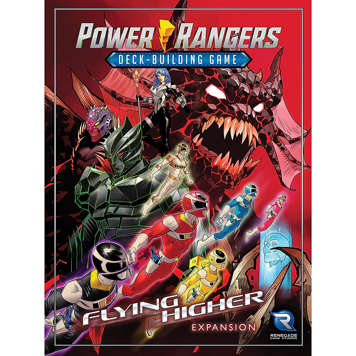 Power Rangers Deck-Building Game: Flying Higher Expansion - New Ways to Play and Win, New Playable Characters, Renegade Game Studios, Ages 14+, 1-4 Players, 30-70 Min Playing Time